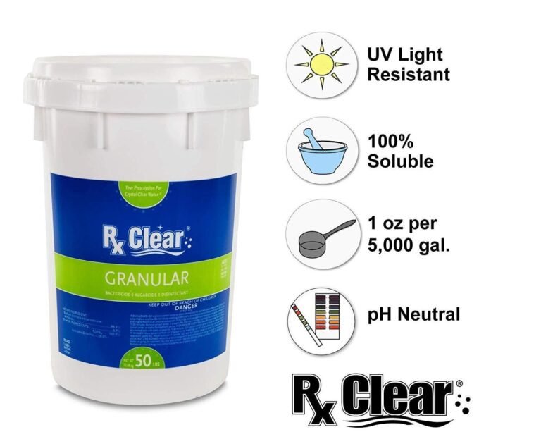 Rx Clear Granular Swimming Pool Chlorine – 50 lb Bucket – Bexebt